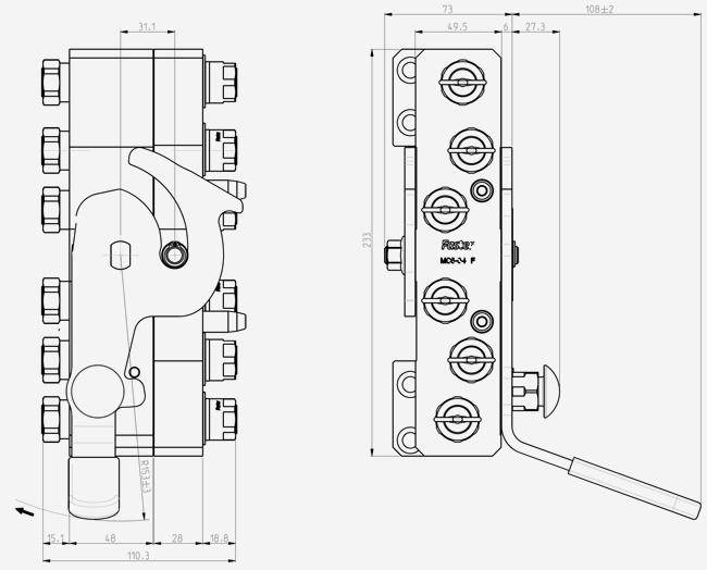 Faster | MC6 | MultiFaster 6 lines, size 04. ISO 16028 individual ...